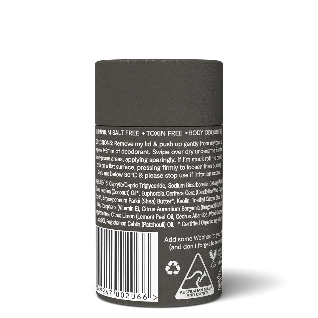 Woohoo! All Natural Deodorant & Anti-Chafe Stick - Tux | Flora & Fauna AU