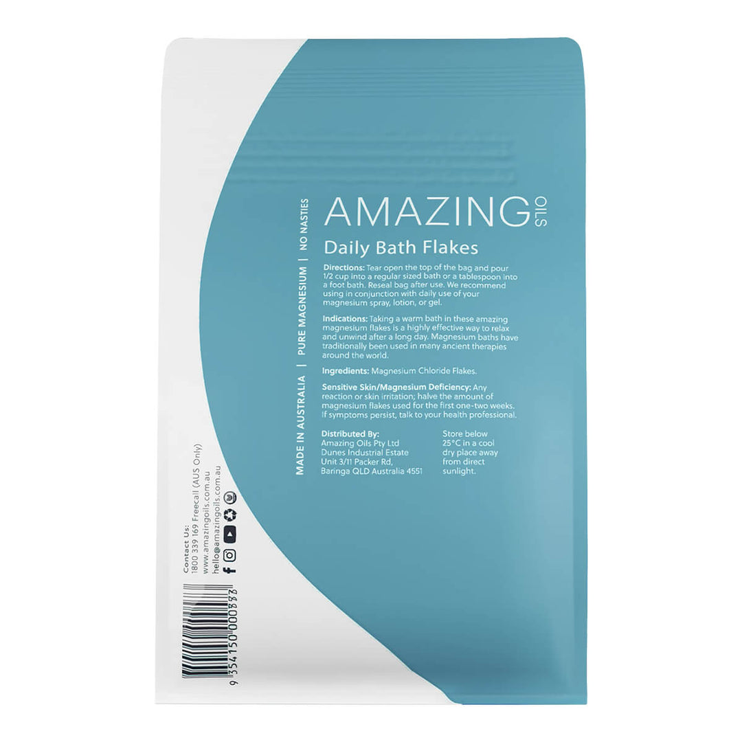 Amazing Oils Magnesium Daily Bath Flakes - Pure Magnesium Chloride ...