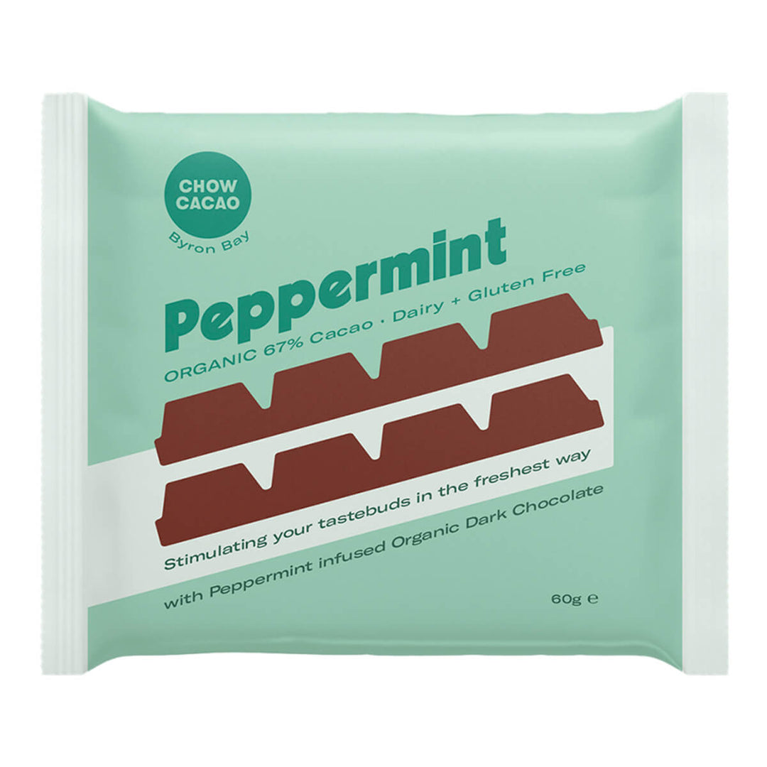 Chow Cacao Dark Chocolate Block - Peppermint | Flora & Fauna AU
