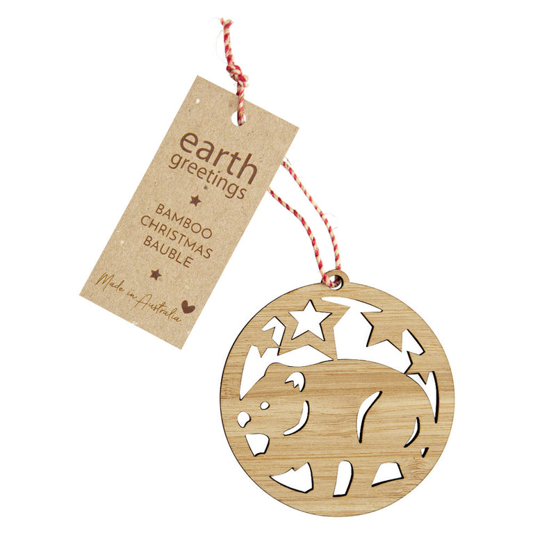 Earth Greetings Bamboo Bauble Wombat Wiggle | Flora & Fauna