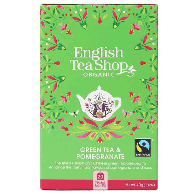 English Tea Shop Organic Green Tea & Pomegranate – Flora & Fauna