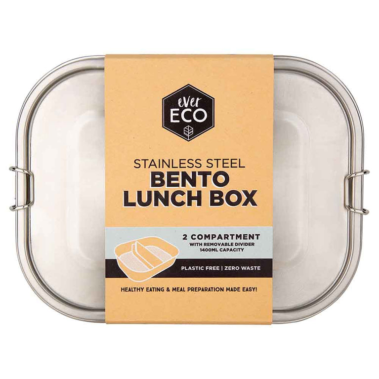 Ever Eco Stainless Steels Bento Lunch Box 2 Compartments | Flora & Fauna AU