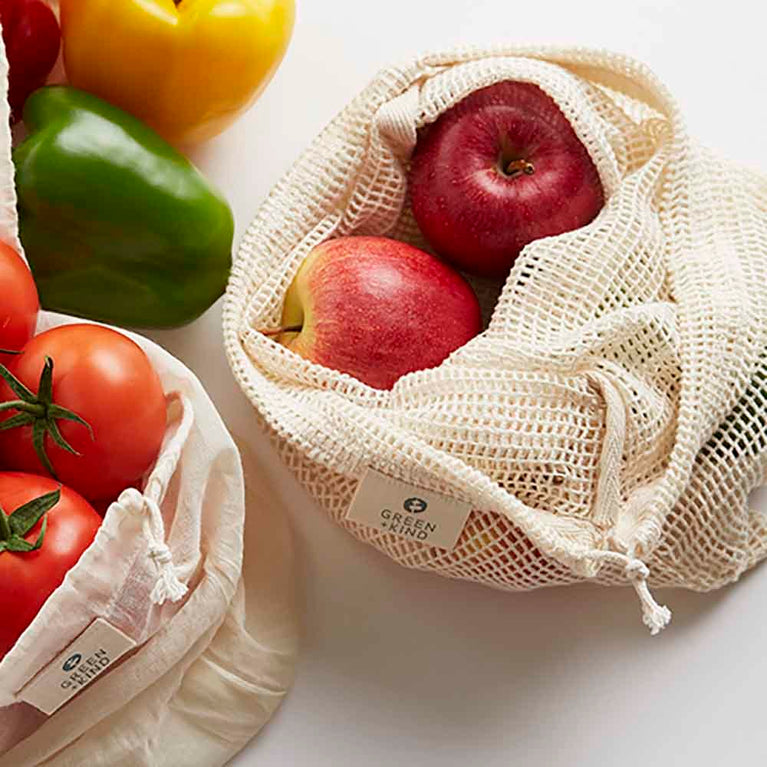 Green + Kind Organic Cotton Produce Bag - Net | Flora & Fauna AU