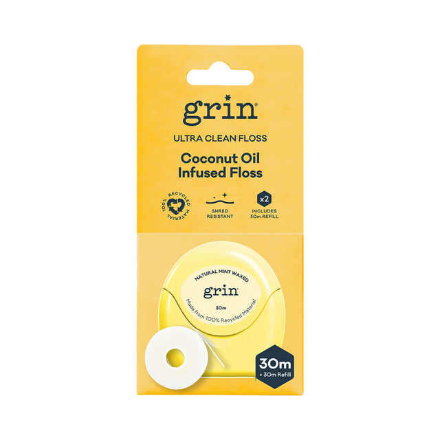 Grin Ultra Clean Coconut Oil Infused Floss | Flora & Fauna AU