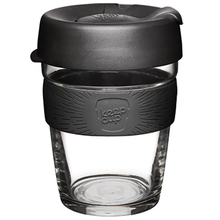 KeepCup Brew Glass Coffee Cup - Black 12oz | Flora & Fauna Australia