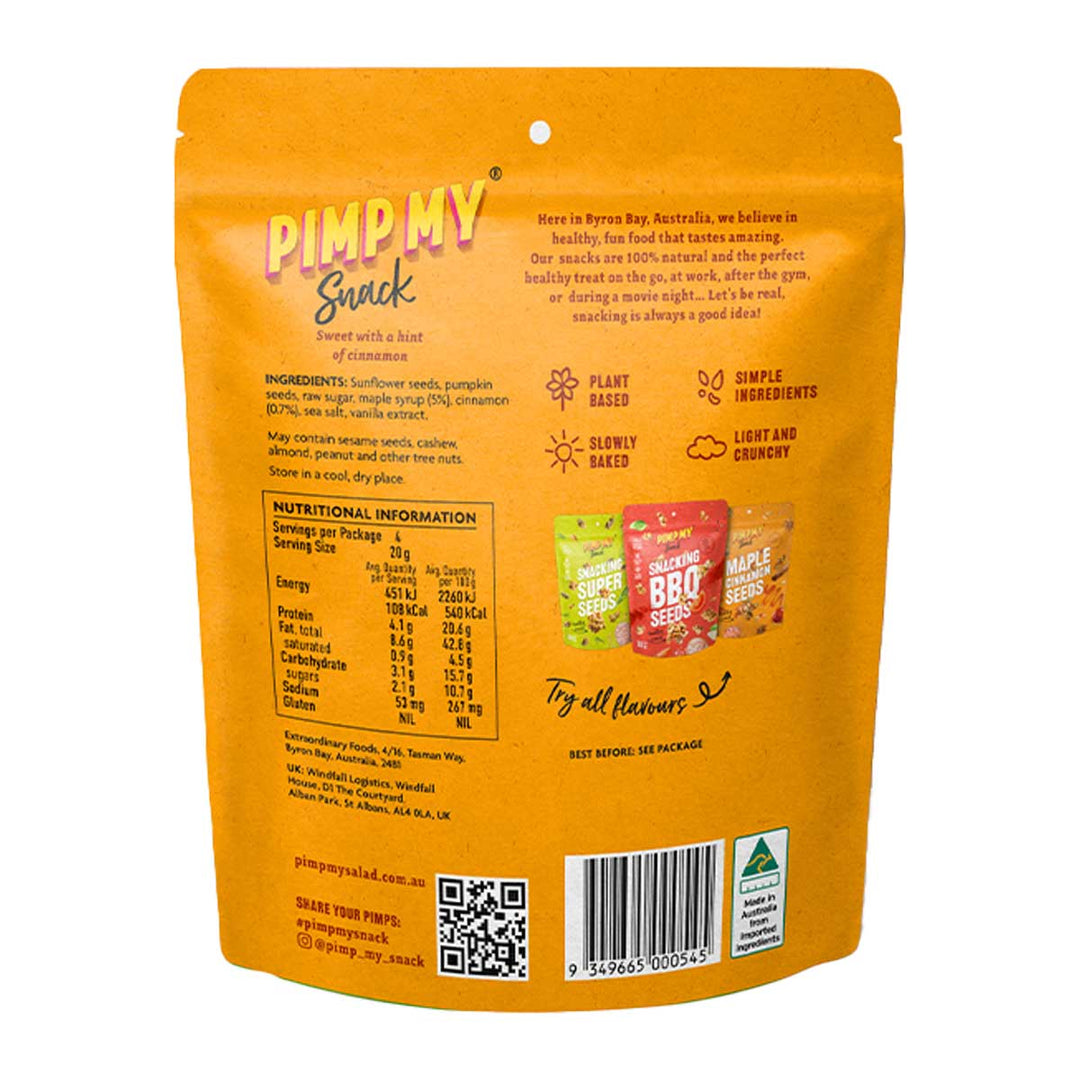 Extraordinary Foods Pimp My Snack Maple Cinnamon Seeds | Flora & Fauna AU