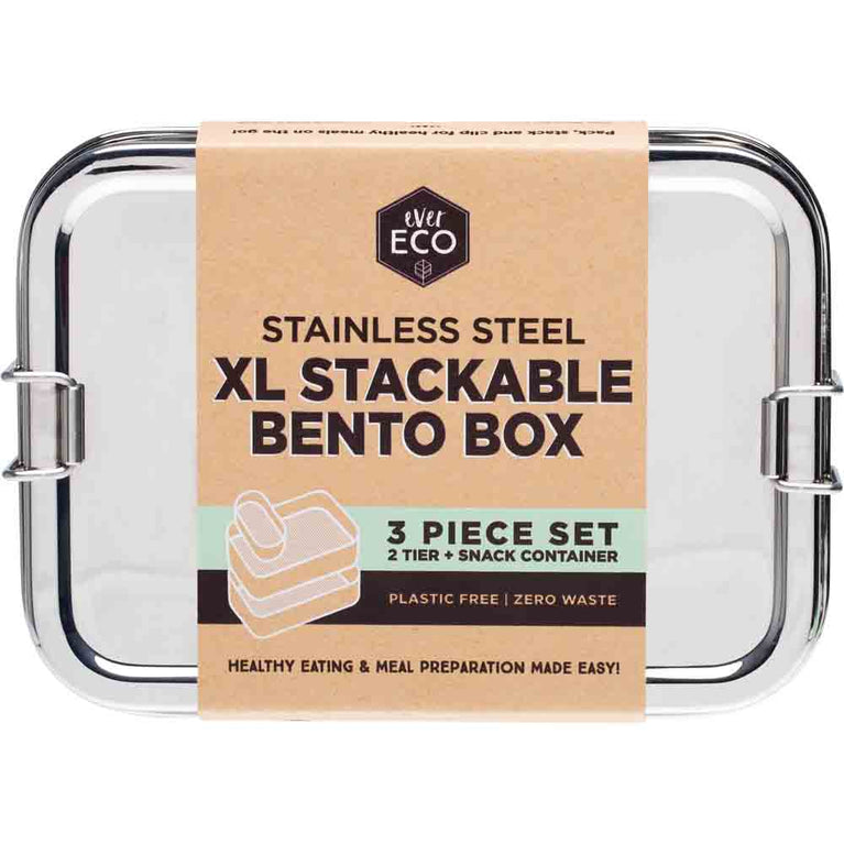 Ever Eco Stainless Steel XL Stackable Bento Box Set | Flora & Fauna AU