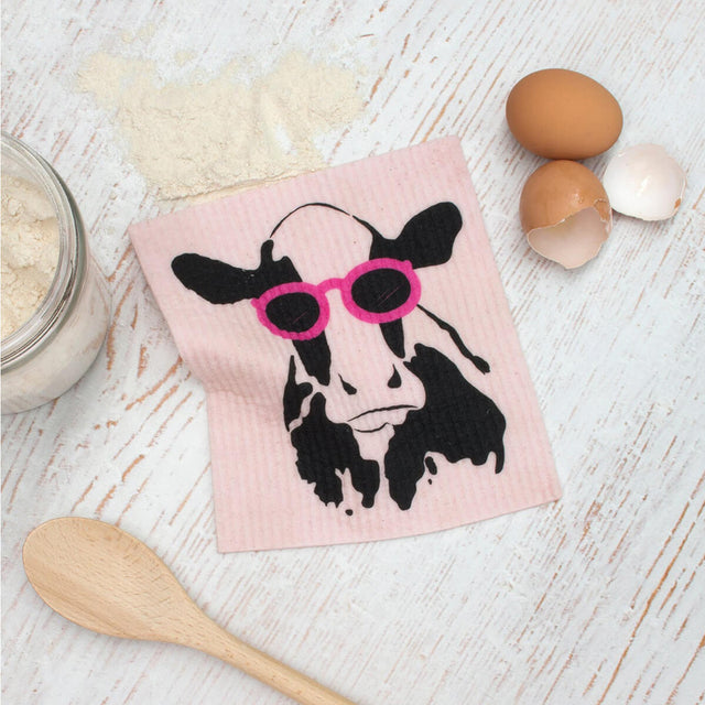 RetroKitchen Compostable Sponge Cloth - Cow | Flora & Fauna AU