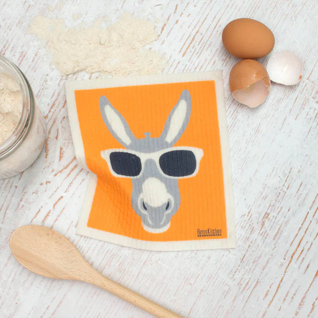 RetroKitchen Compostable Sponge Cloth - Donkey | Flora & Fauna AU